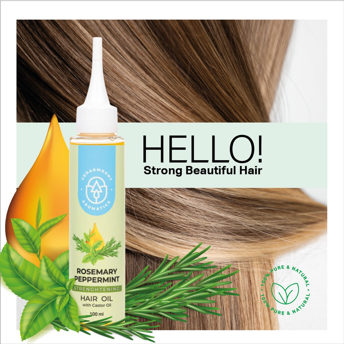 Rosemary Peppermint Hair Oil (with Castor Oil) – cedarmountaromatics